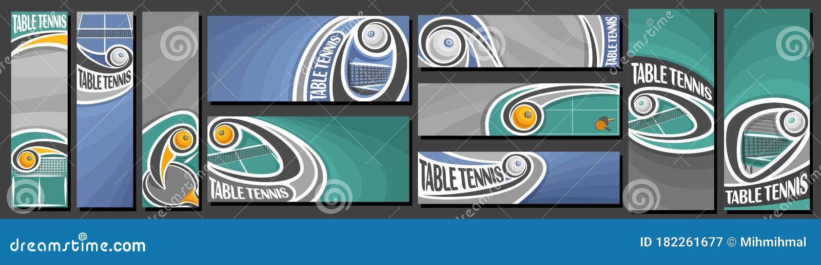 Vector Set of Table Tennis Banners Stock Vector - Illustration of ...