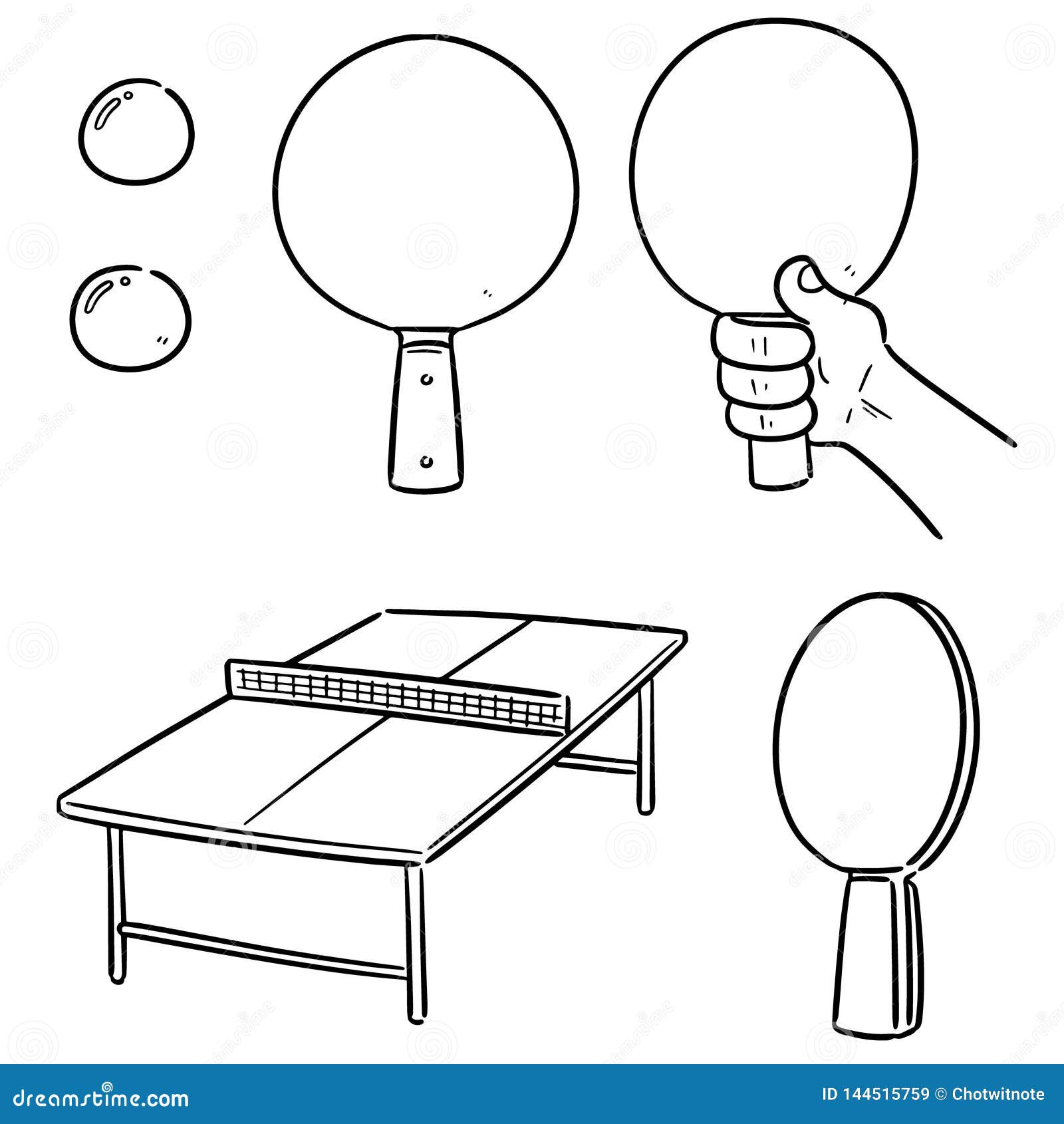 Vector set of table tennis stock vector. Illustration of game - 144515759