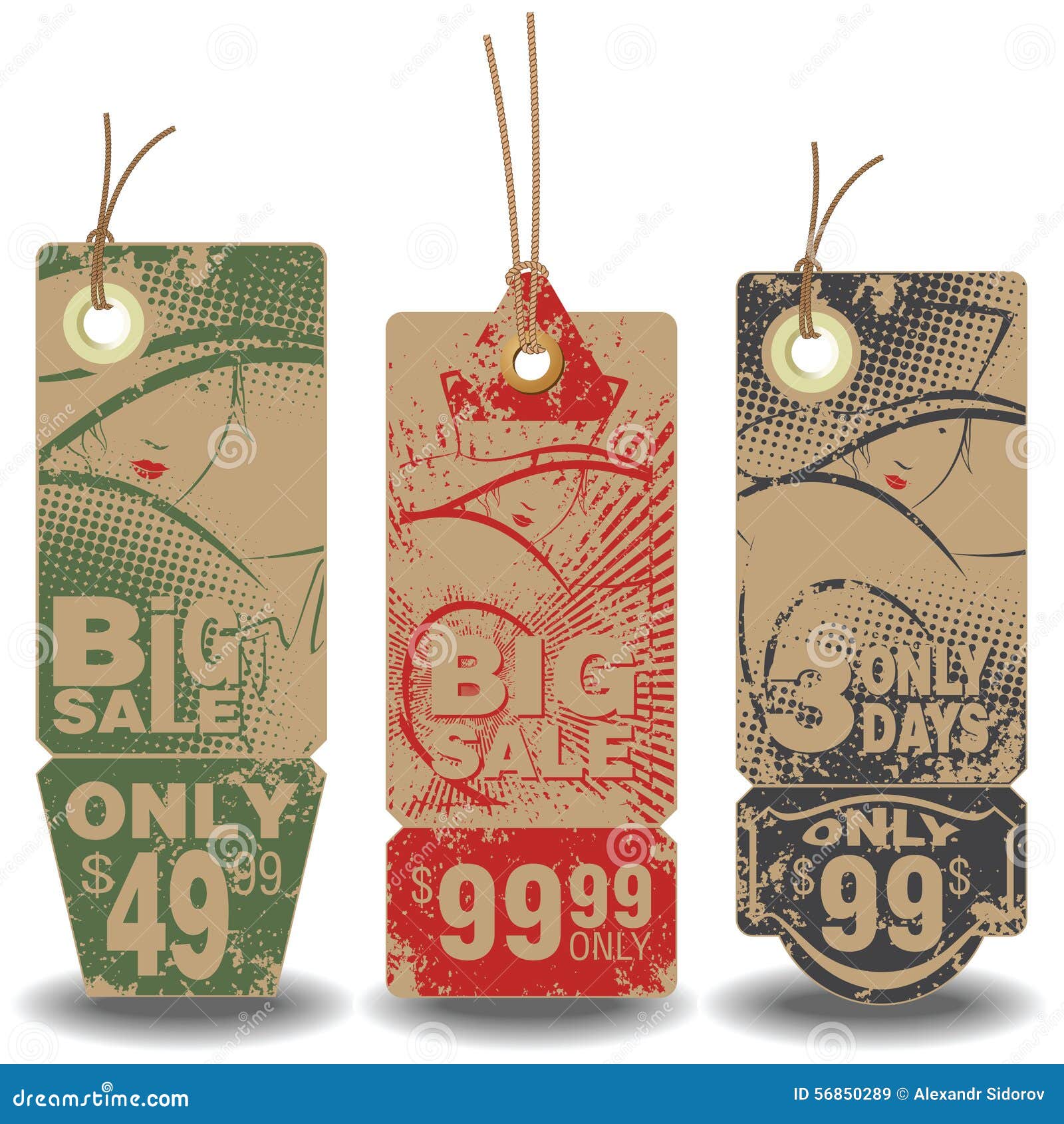 Vector Set: Tag Sale of Clothing Stock Vector - Illustration of label ...