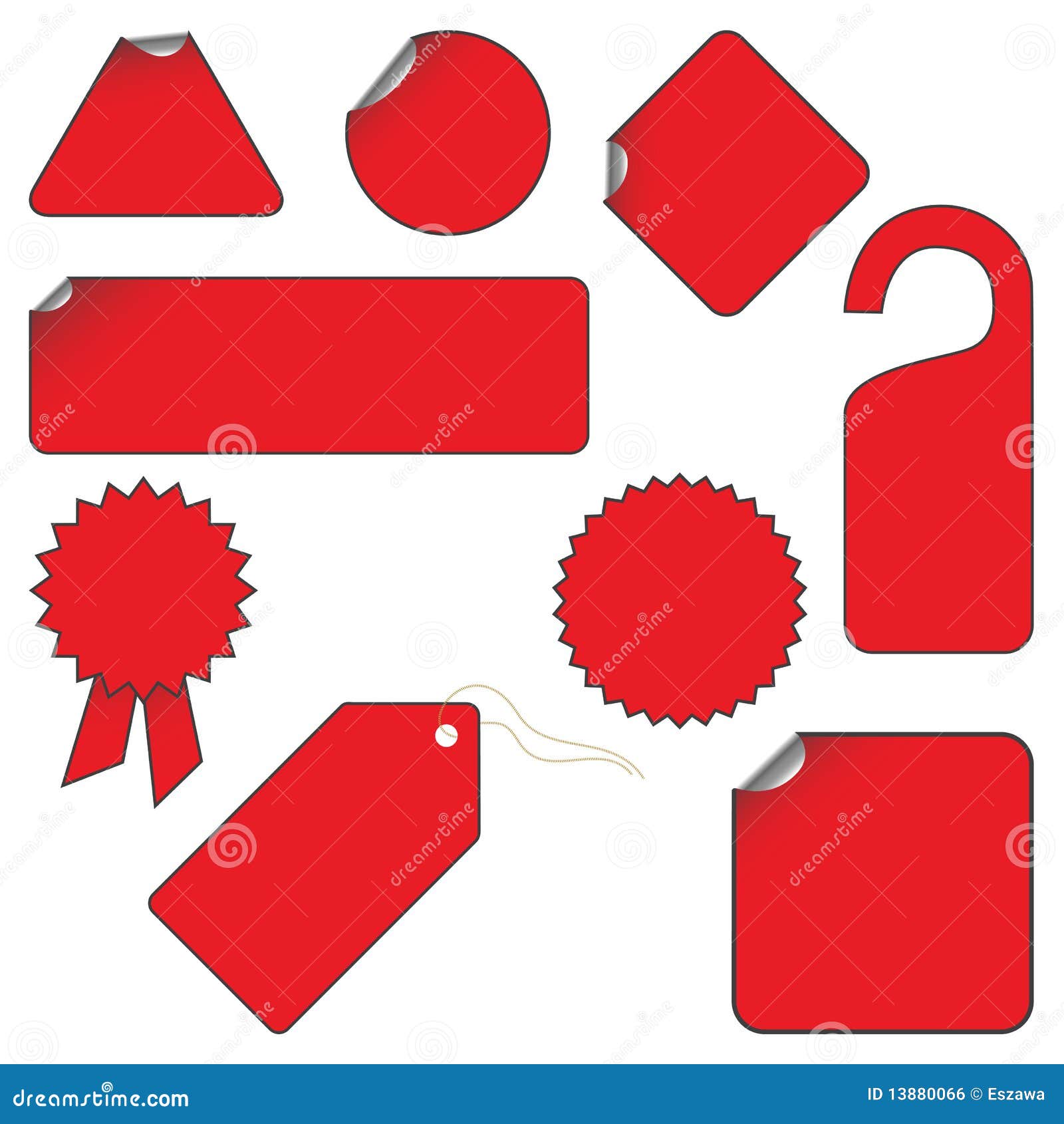 Vector set of tags stock vector. Illustration of isolated - 13880066