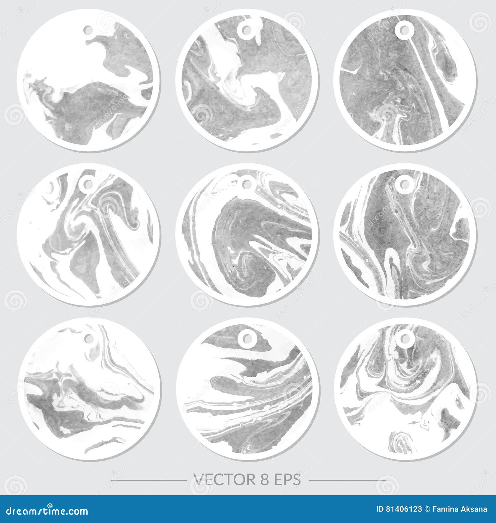 Vector. Set of Tags with Marble Textures Stock Illustration ...