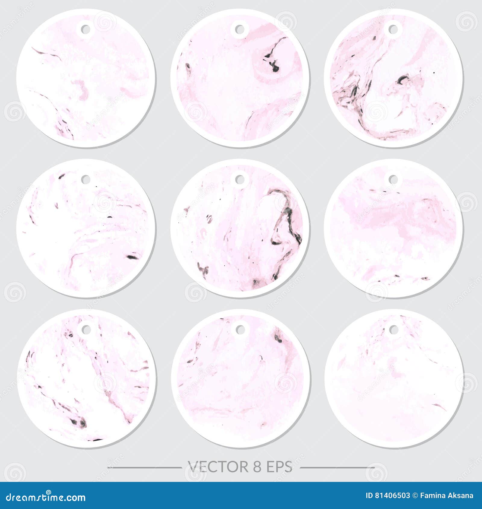 Vector. Set of Tags with Marble Textures Stock Illustration ...