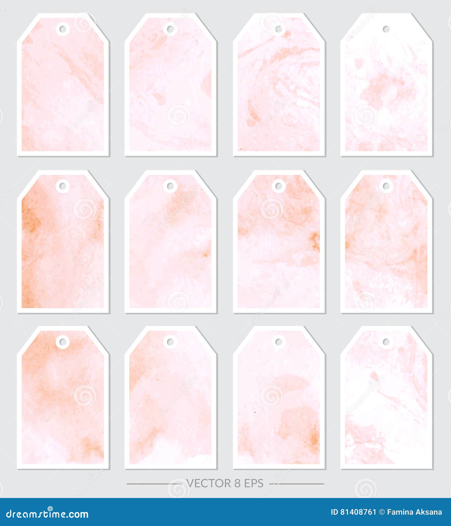 Vector. Set of Tags with Marble Textures Stock Illustration ...