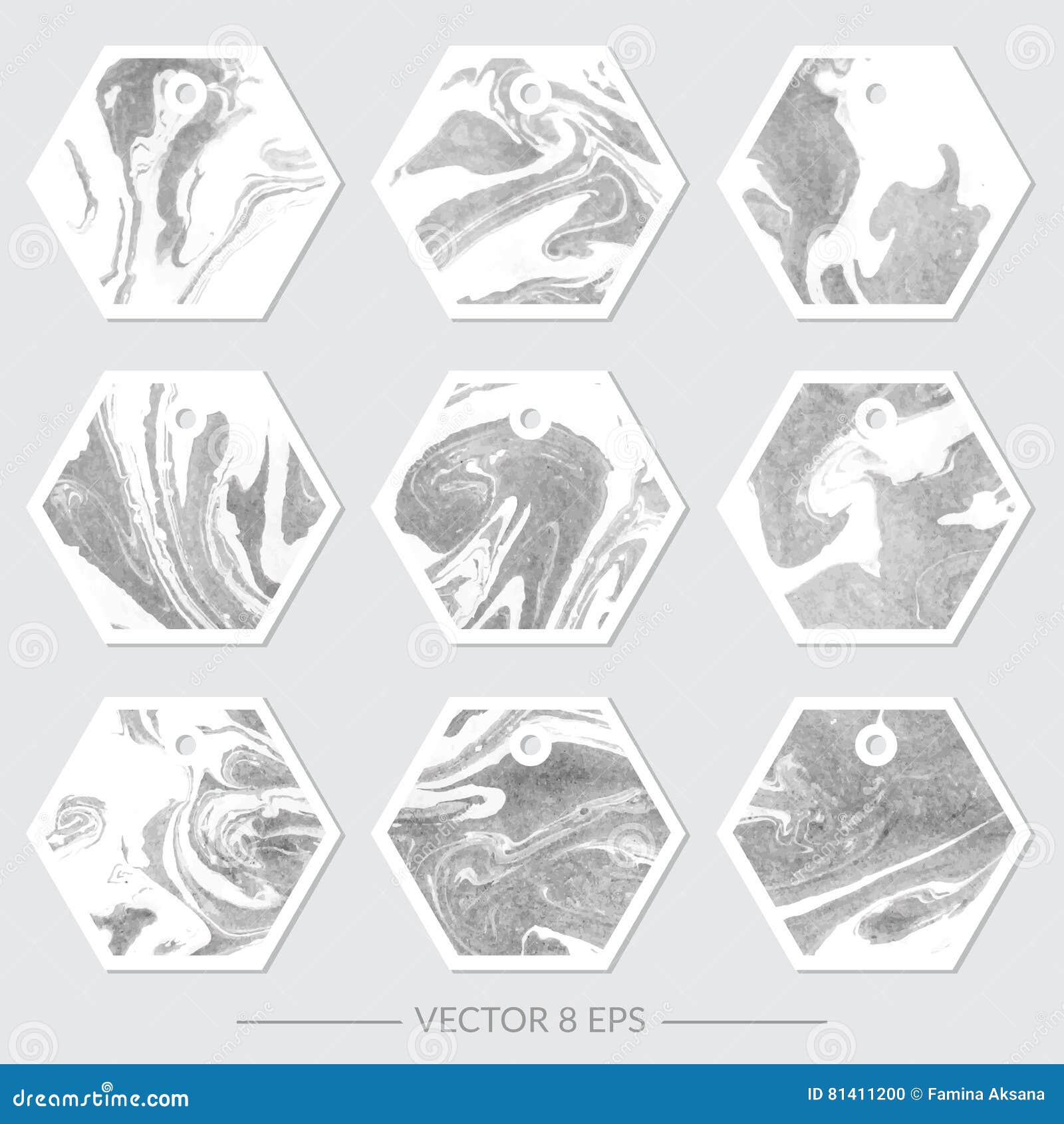 Vector. Set of Tags with Marble Textures Stock Illustration ...