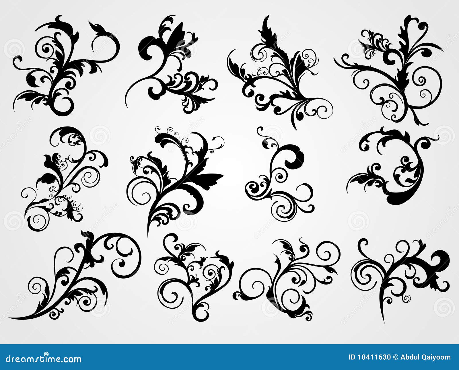 Vector set of tattoos stock vector. Illustration of decoration - 10411630