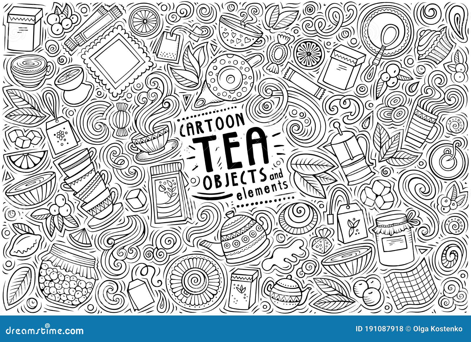 Vector Set of Tea Theme Items, Objects and Symbols Stock Vector ...