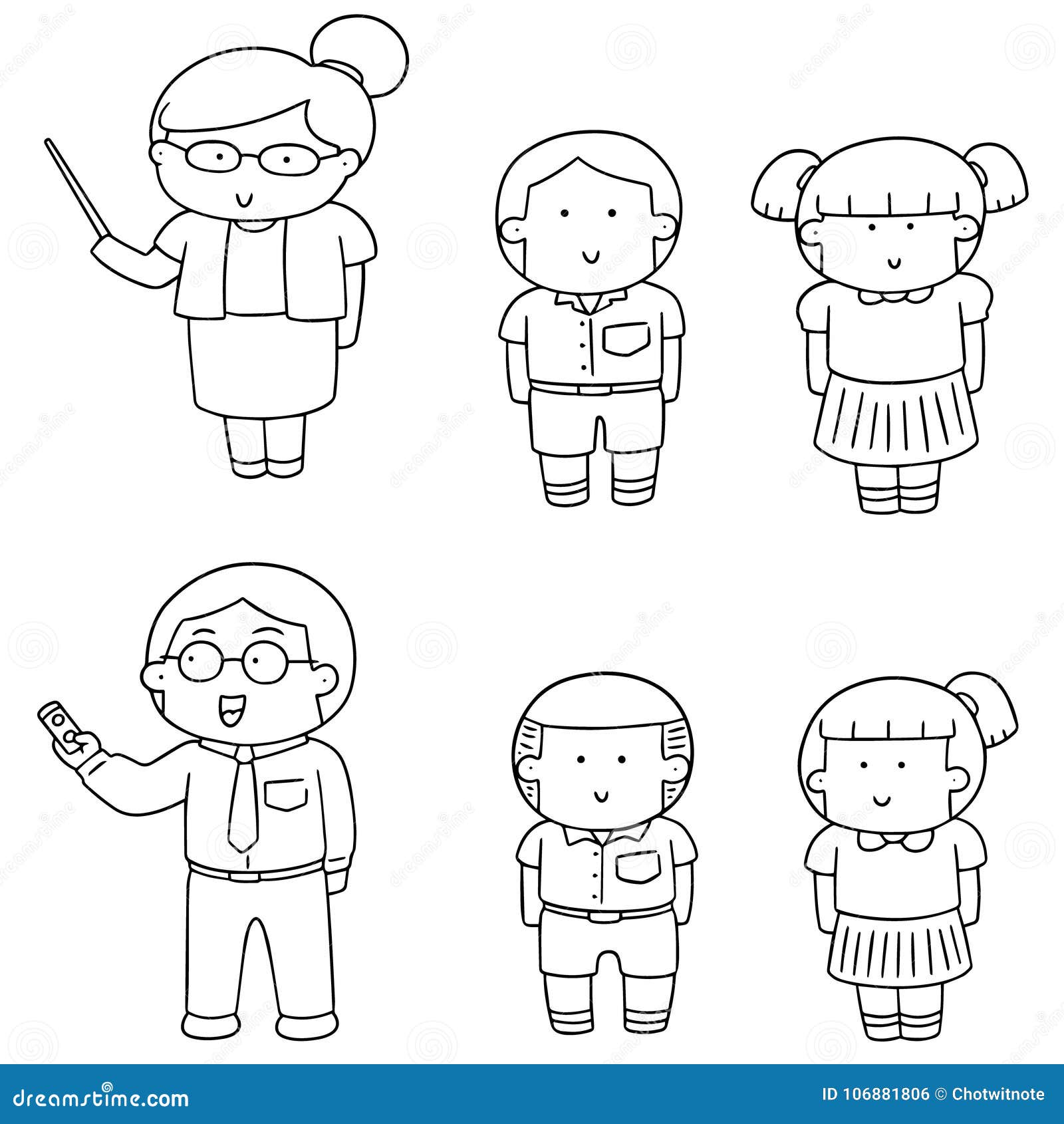 Vector Set of Teacher and Student Stock Vector - Illustration of ...