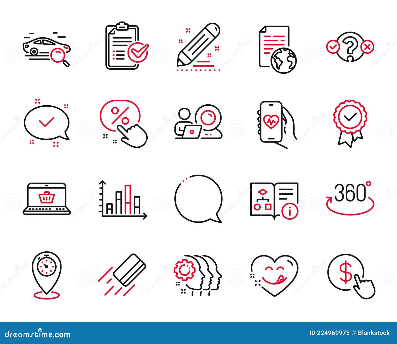 Vector Set of Technology Icons Related To Internet Document, Tested ...