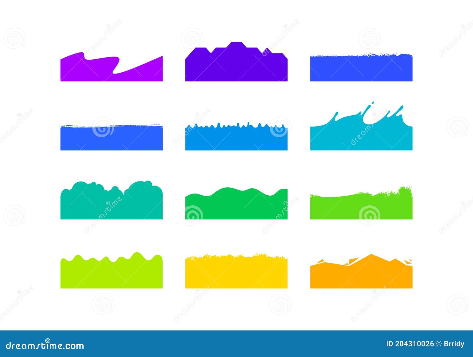 Vector Set of Template Dividers Shapes. Abstract Design Elements for ...