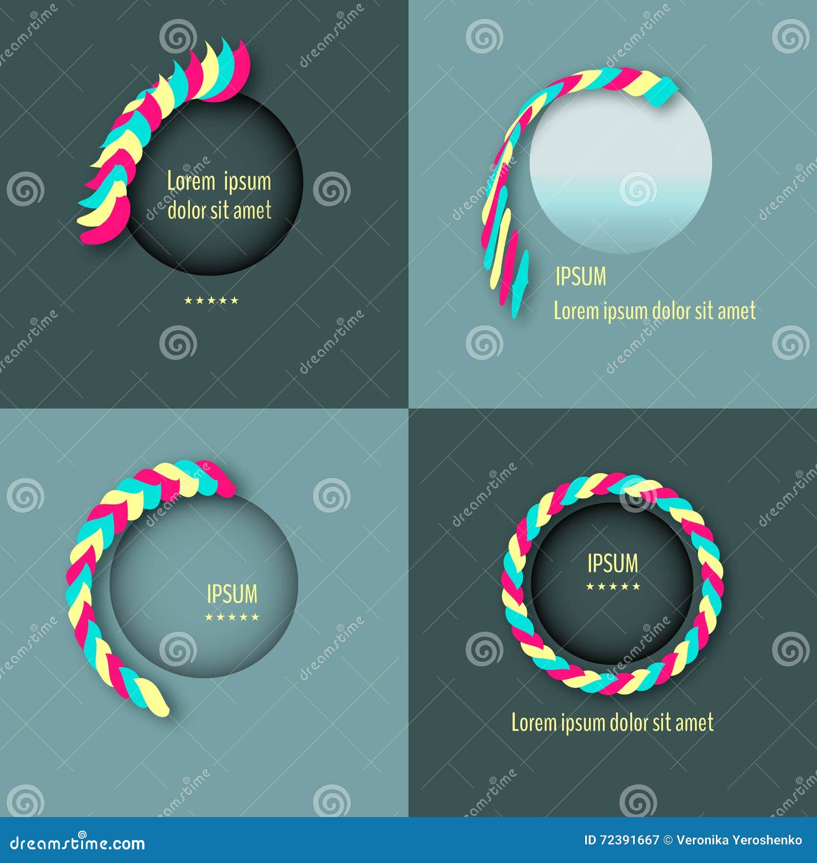Vector Set Template Round Logo Design. Stock Vector - Illustration of ...
