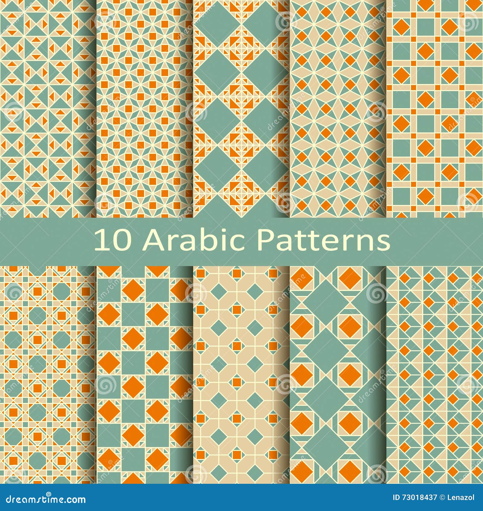 Vector Set of Ten Arabic Traditional Patterns Stock Vector ...