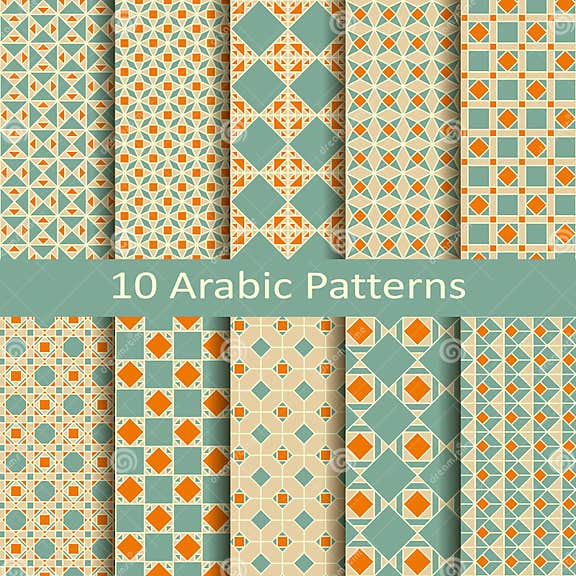Vector Set of Ten Arabic Traditional Patterns Stock Vector ...