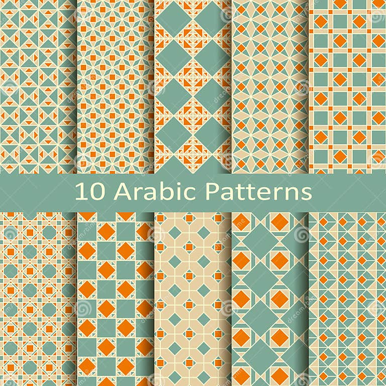 Vector Set of Ten Arabic Traditional Patterns Stock Vector ...