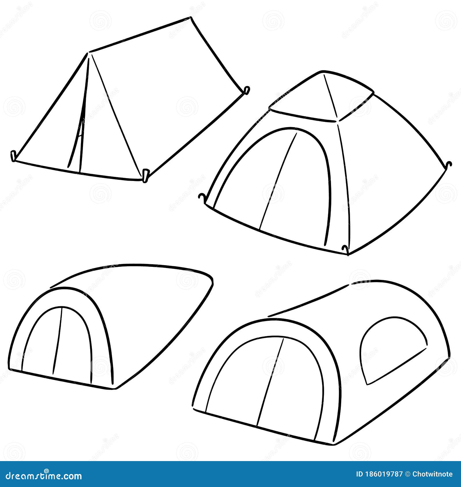 Vector set of tent stock vector. Illustration of design - 186019787