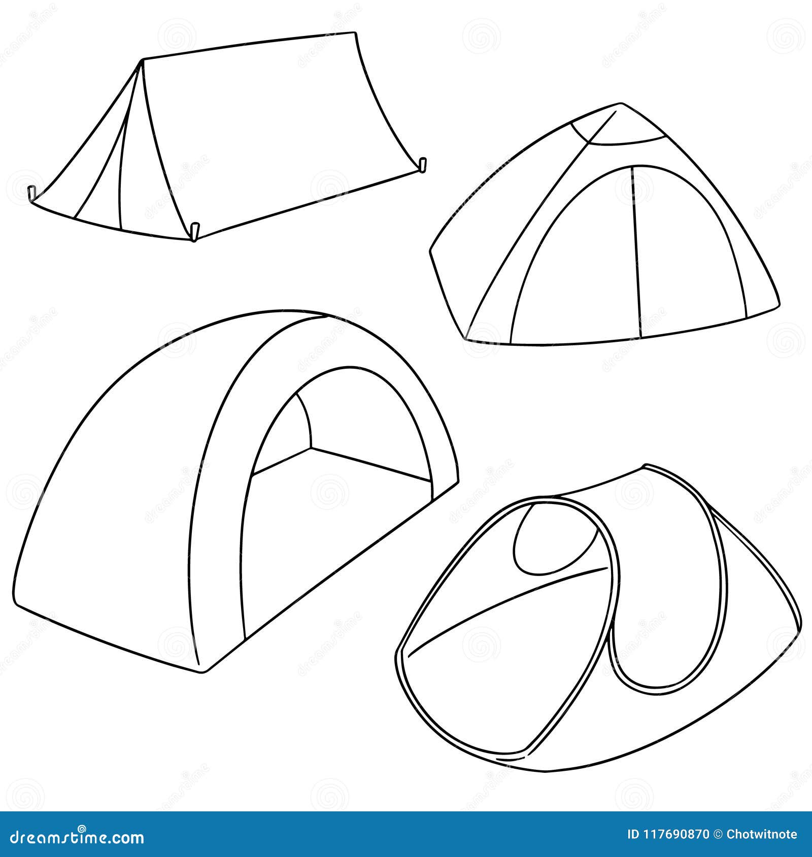 Vector set of tent stock vector. Illustration of decoration - 117690870