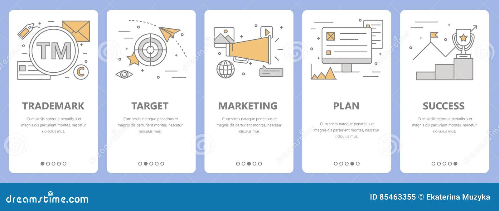 Vector Set of Thin Line Flat Design Advertising Concept Banners Stock ...