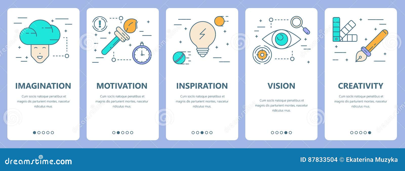 Vector Set of Thin Line Flat Design Innovation Concept Banners Stock ...