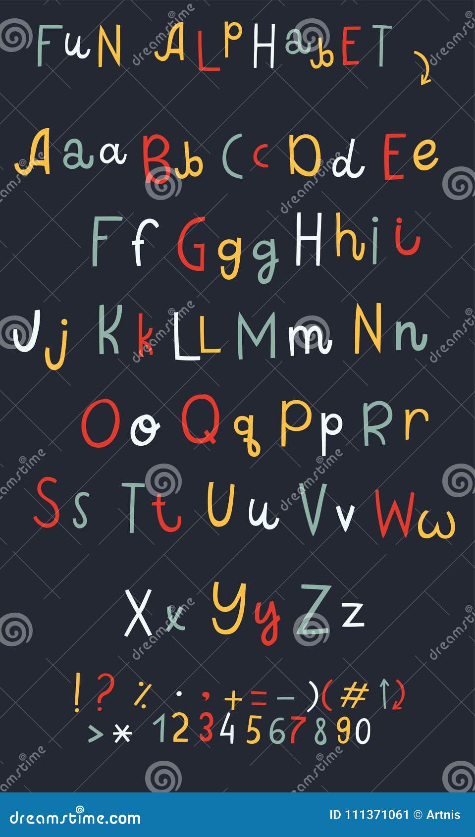 Vector Set Of Three Cartoon Funny Difference English Alphabets ...