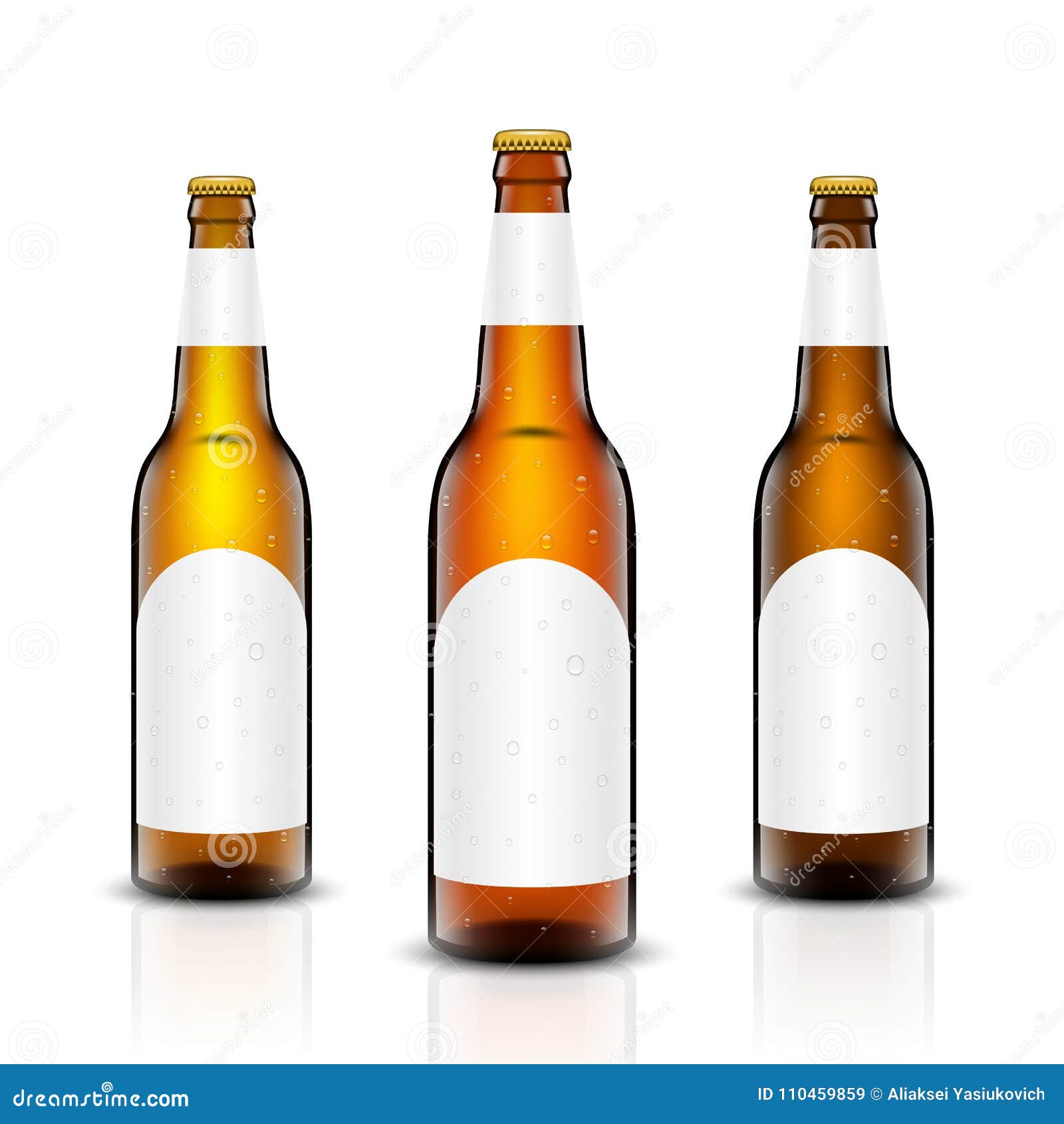 Beer bottle vector set. stock vector. Illustration of classic - 110459859
