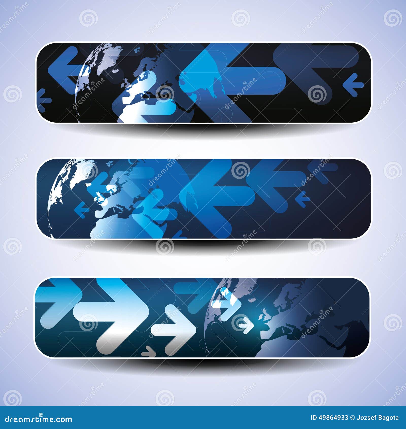 Vector Set of Three Header Designs Stock Vector - Illustration of ...