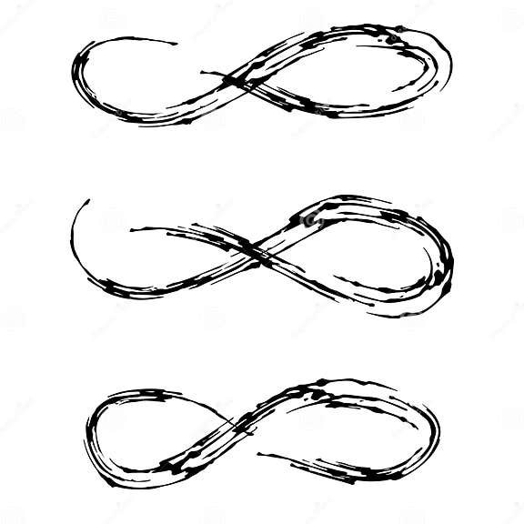 Creative Abstract Vector Set of Three Infinity Signs. Stock ...