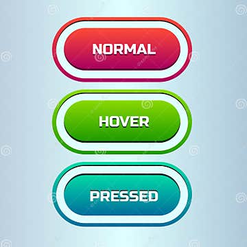 Vector Set of Three States of Web Button Stock Vector - Illustration of ...