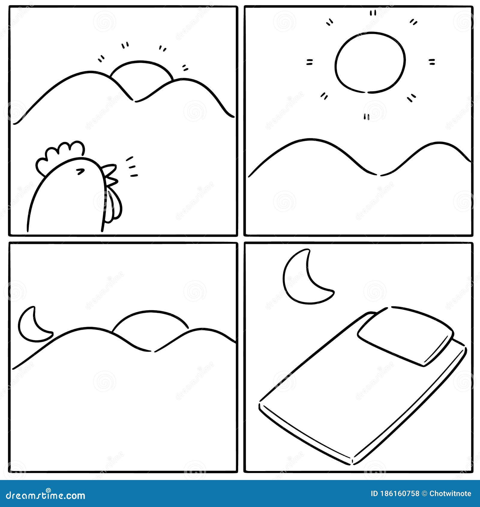 Vector Set of Time of the Day Stock Vector - Illustration of hand, clip ...