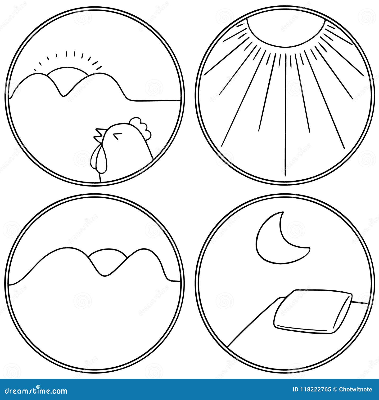 Vector Set of Time of the Day Stock Vector - Illustration of collection ...