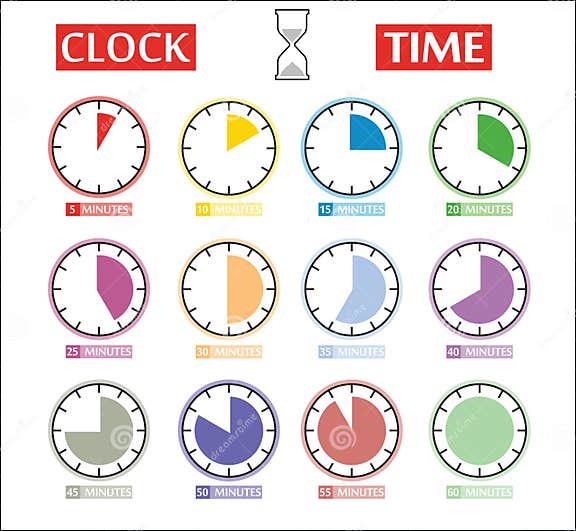 Vector Set of Timer Icons. Different Time Interval Icons Stock Vector ...