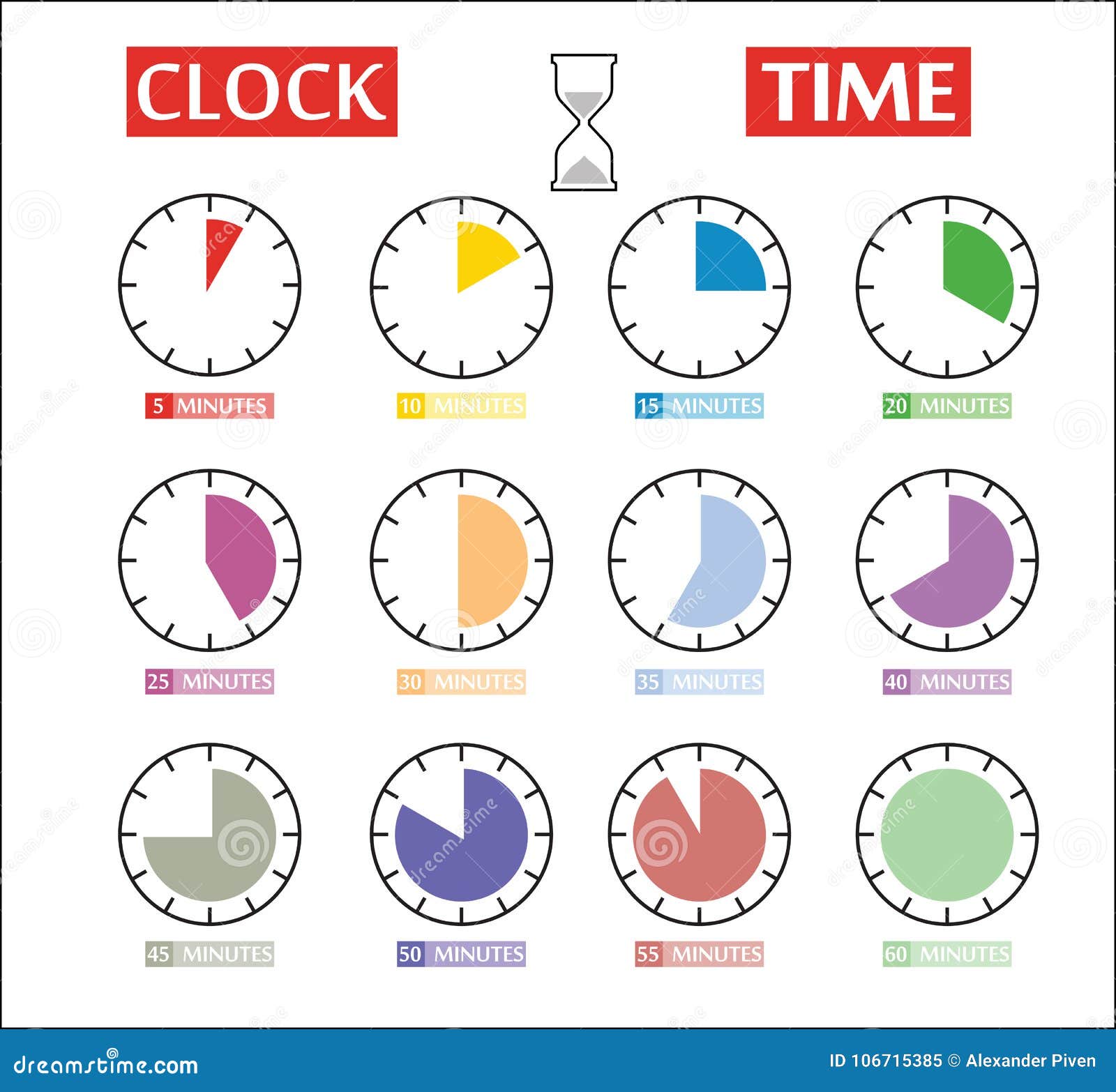 Vector Set of Timer Icons. Different Time Interval Icons Stock Vector ...