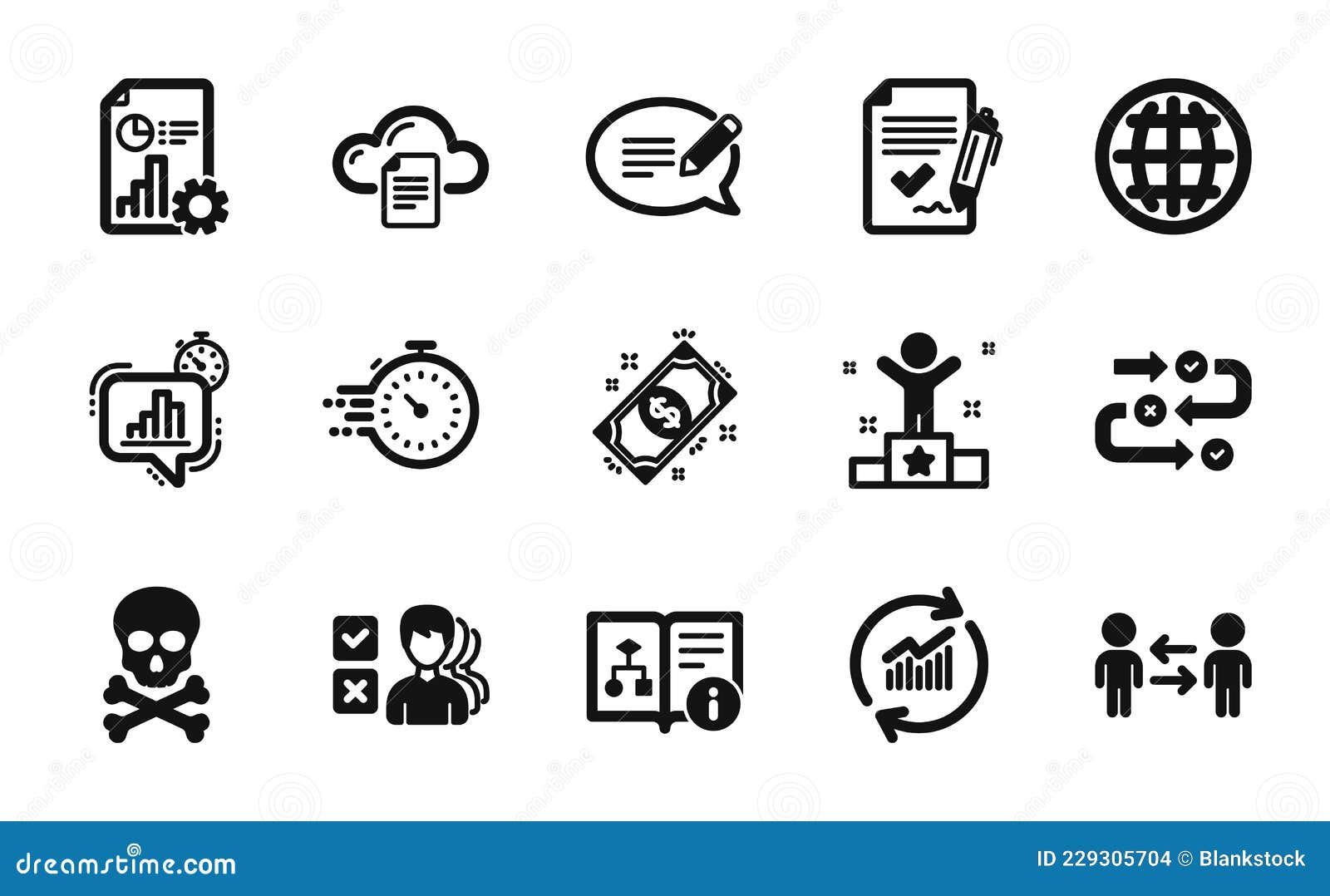 Vector Set Of Timer Technical Algorithm And Message Icons Simple Set Vector Stock Vector 0131