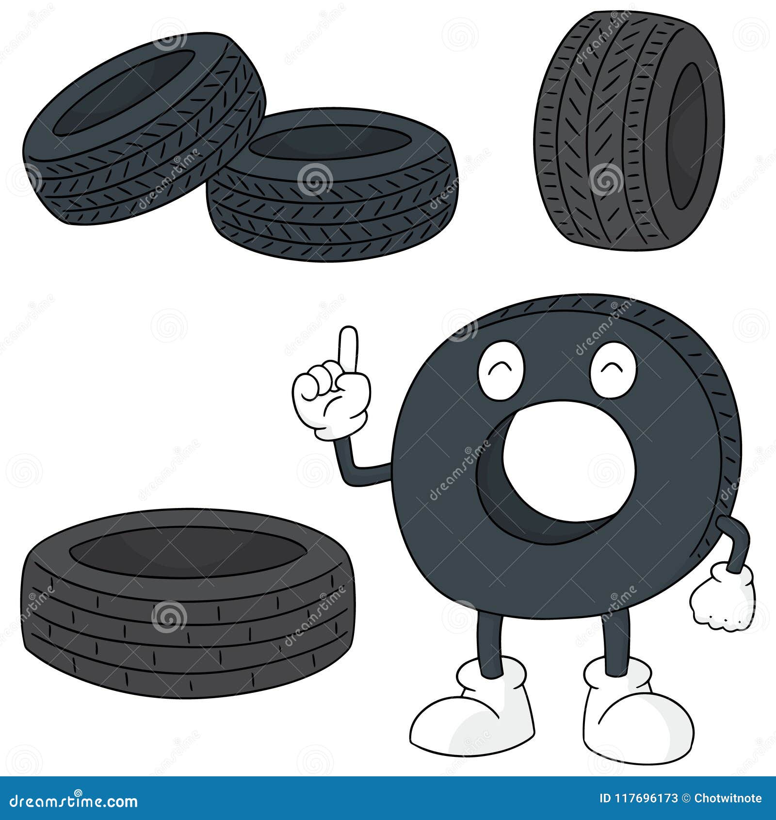 Vector set of tire stock vector. Illustration of simple - 117696173