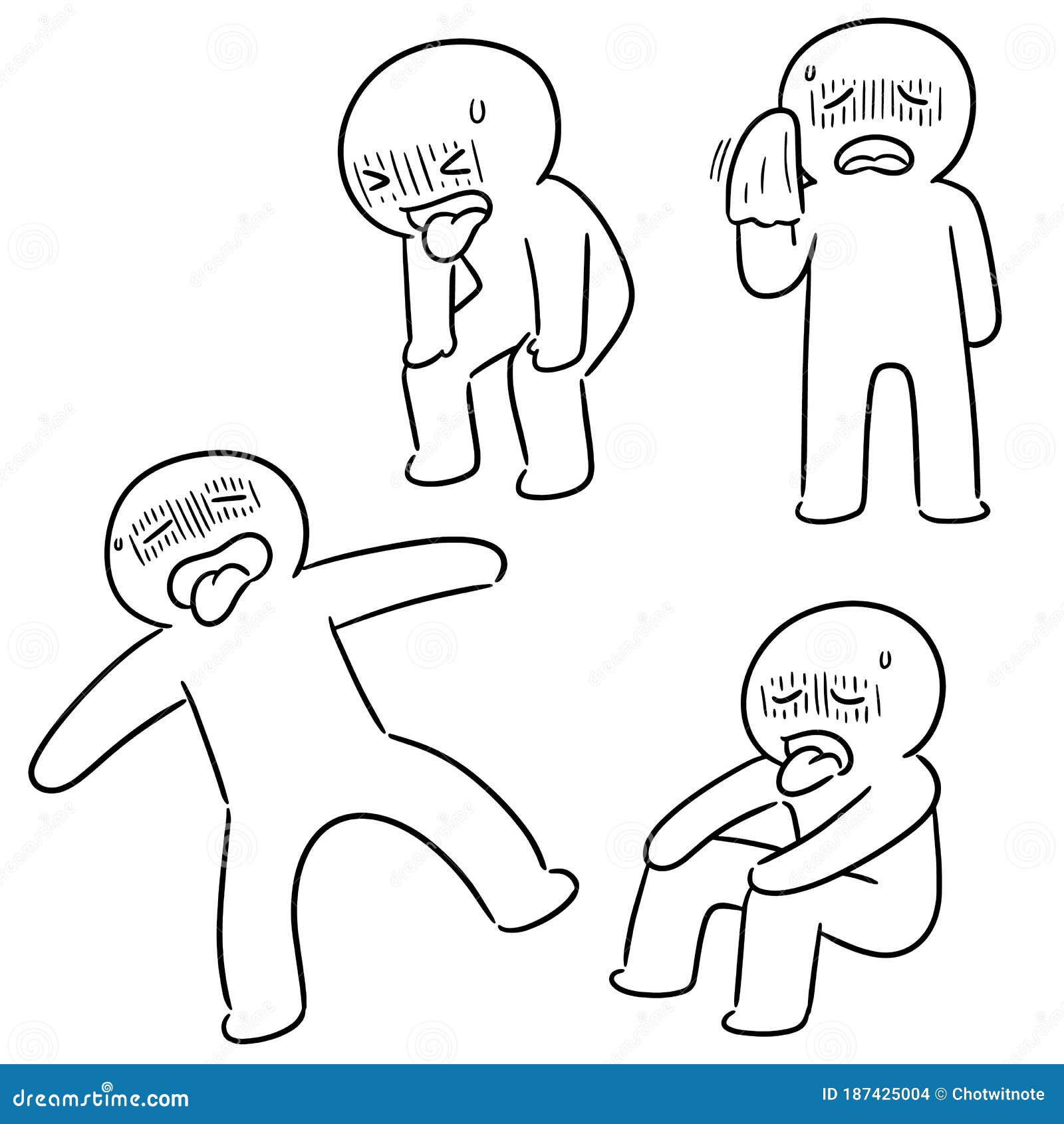 Tired People. Sleepy Exhausted Male And Female Characters, Burnout ...