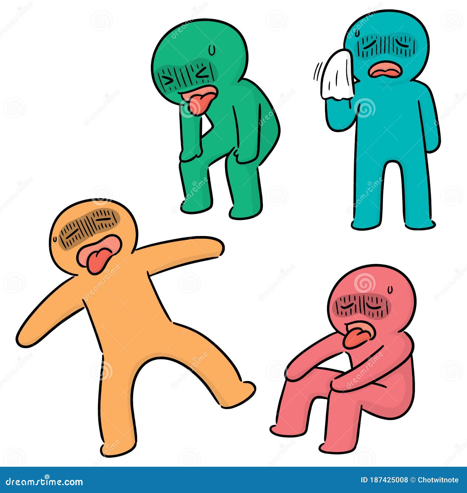 Set Of Sad And Tired People Overloaded With Problems Or Tasks ...