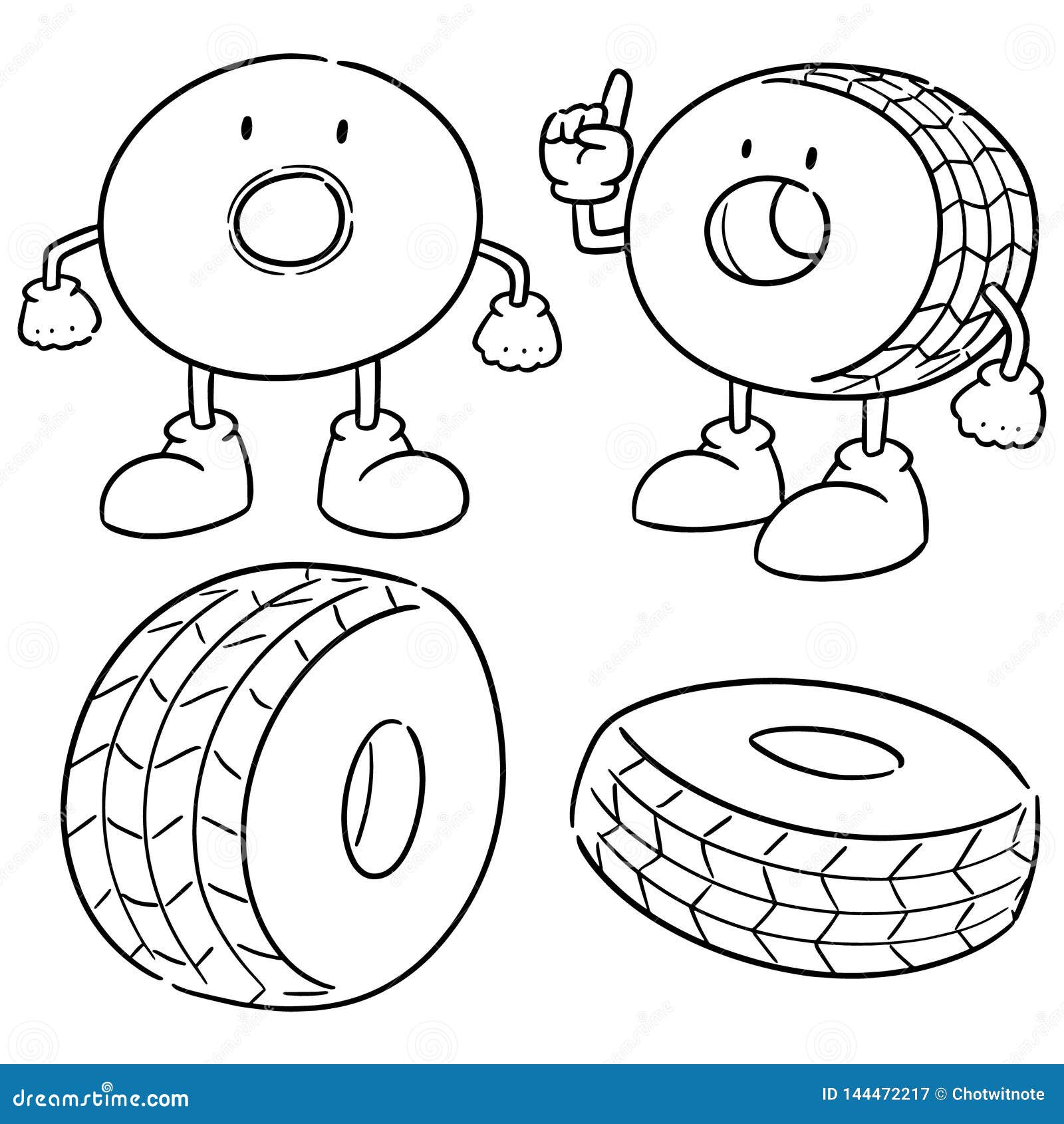 Vector set of tires stock vector. Illustration of collection - 144472217