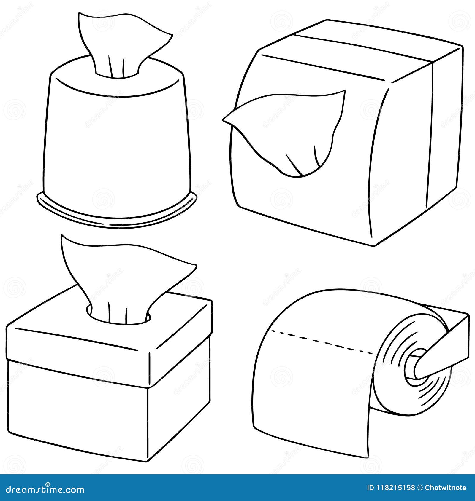 Vector set of tissue paper stock vector. Illustration of drawn - 118215158