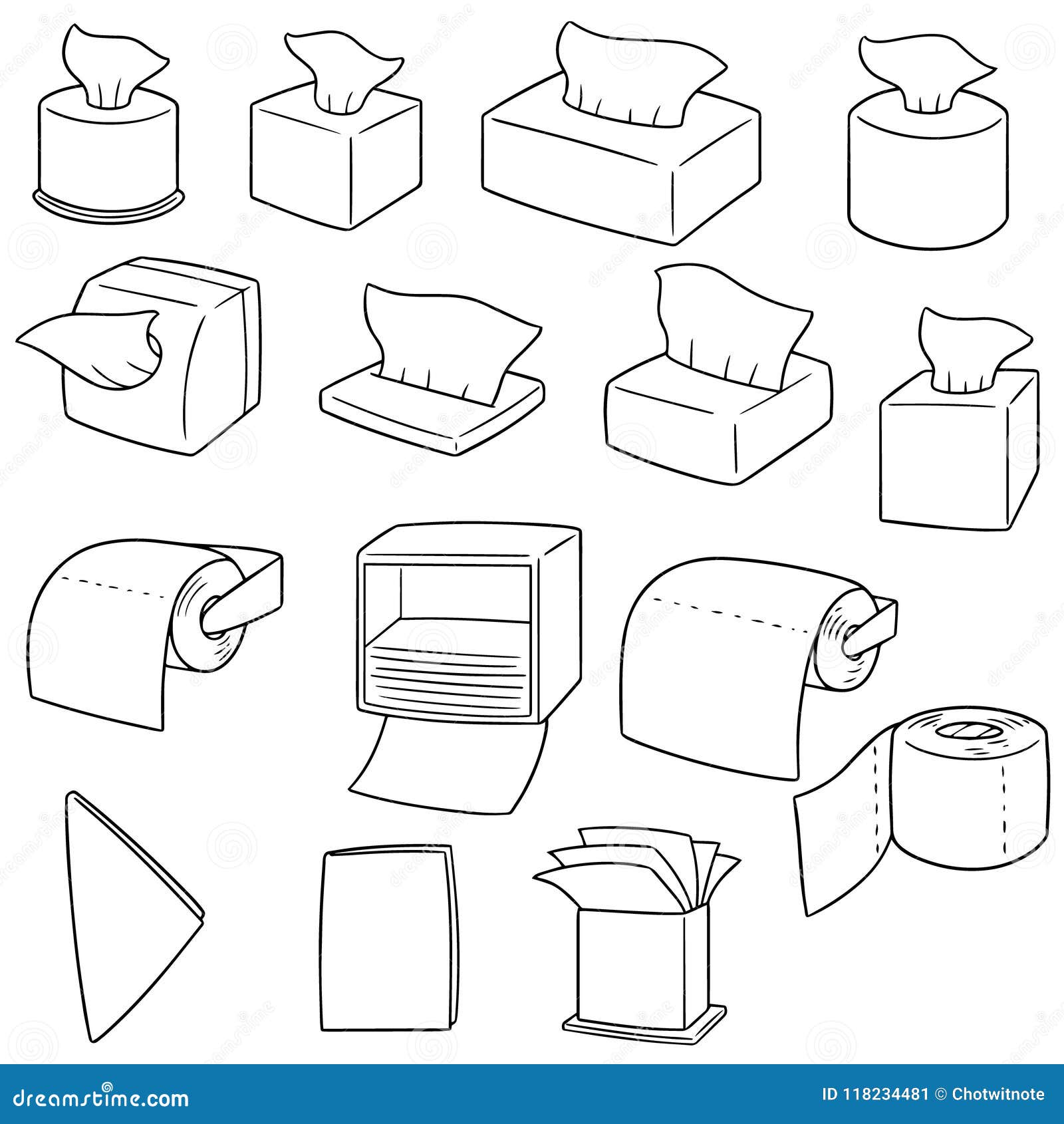 Vector set of tissue paper stock vector. Illustration of package ...