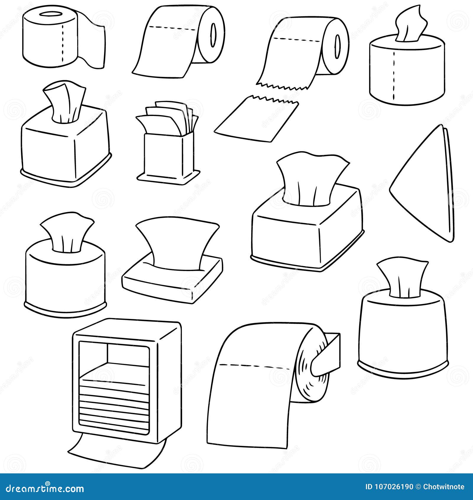 Vector set of tissue paper stock vector. Illustration of simple - 107026190