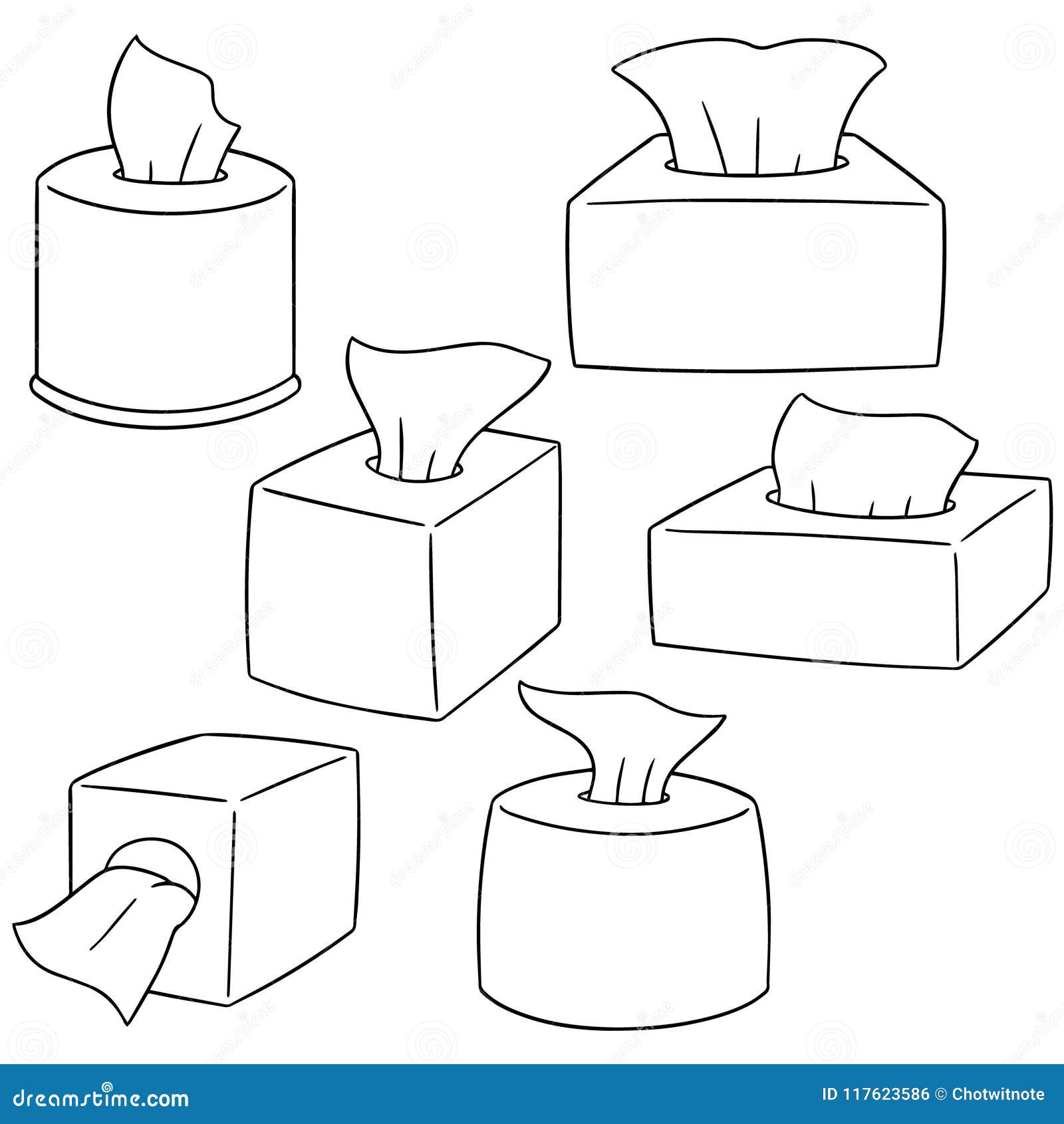 Vector set of tissue paper stock vector. Illustration of hand - 117623586