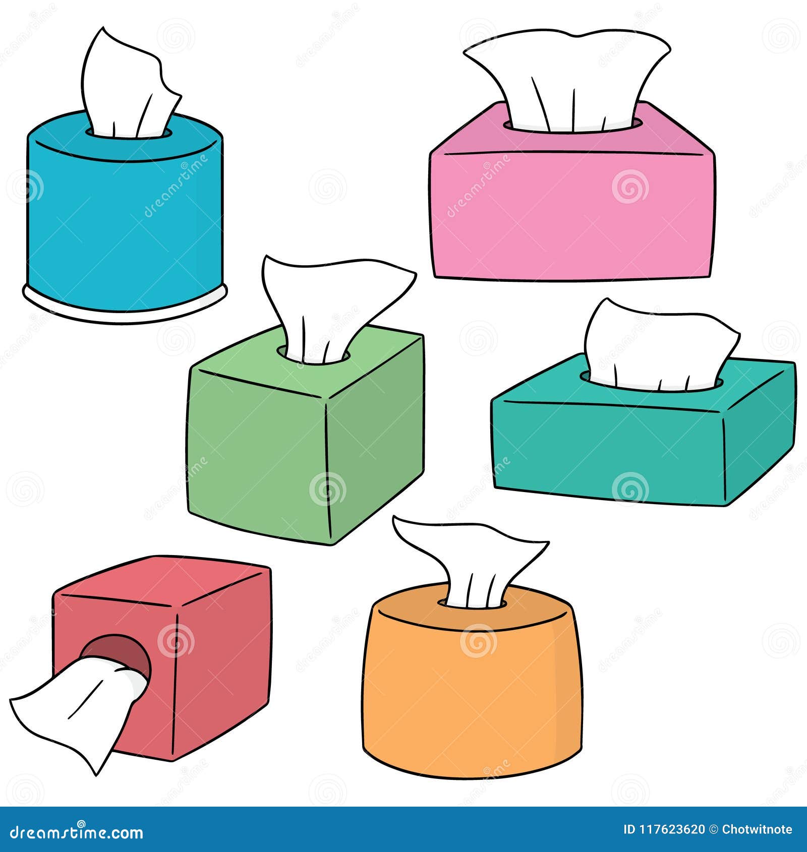 Vector set of tissue paper stock vector. Illustration of cosmetics ...