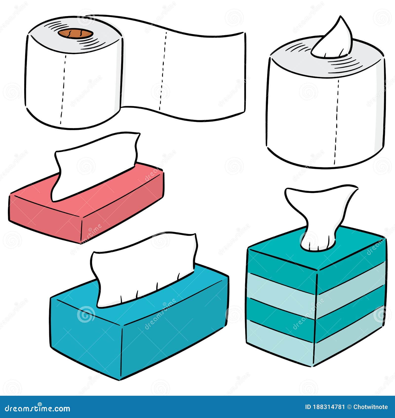 Vector Set of Tissue Papers Stock Vector - Illustration of line, papers ...