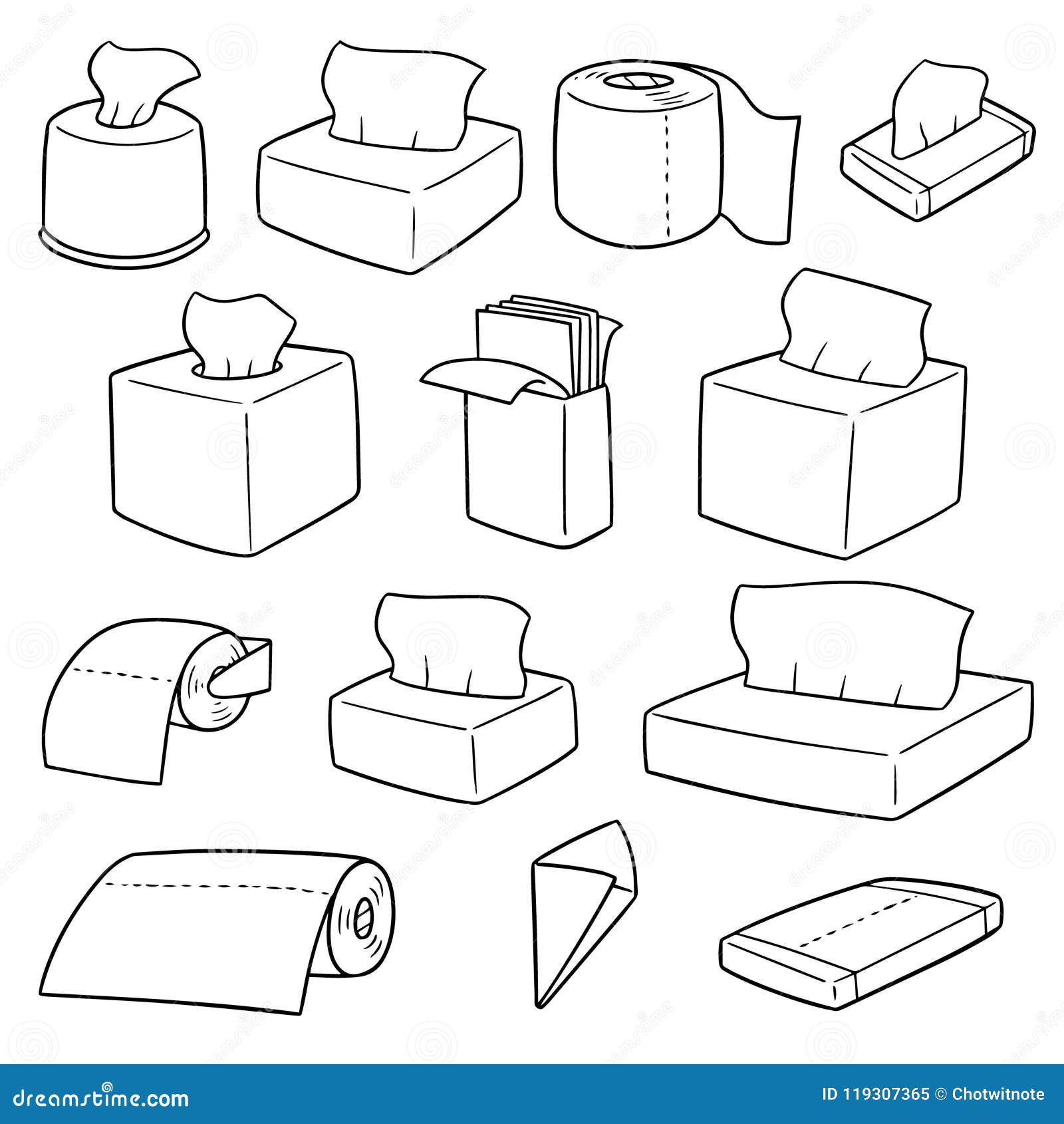 Vector Set of Tissue Papers Stock Vector - Illustration of roll ...