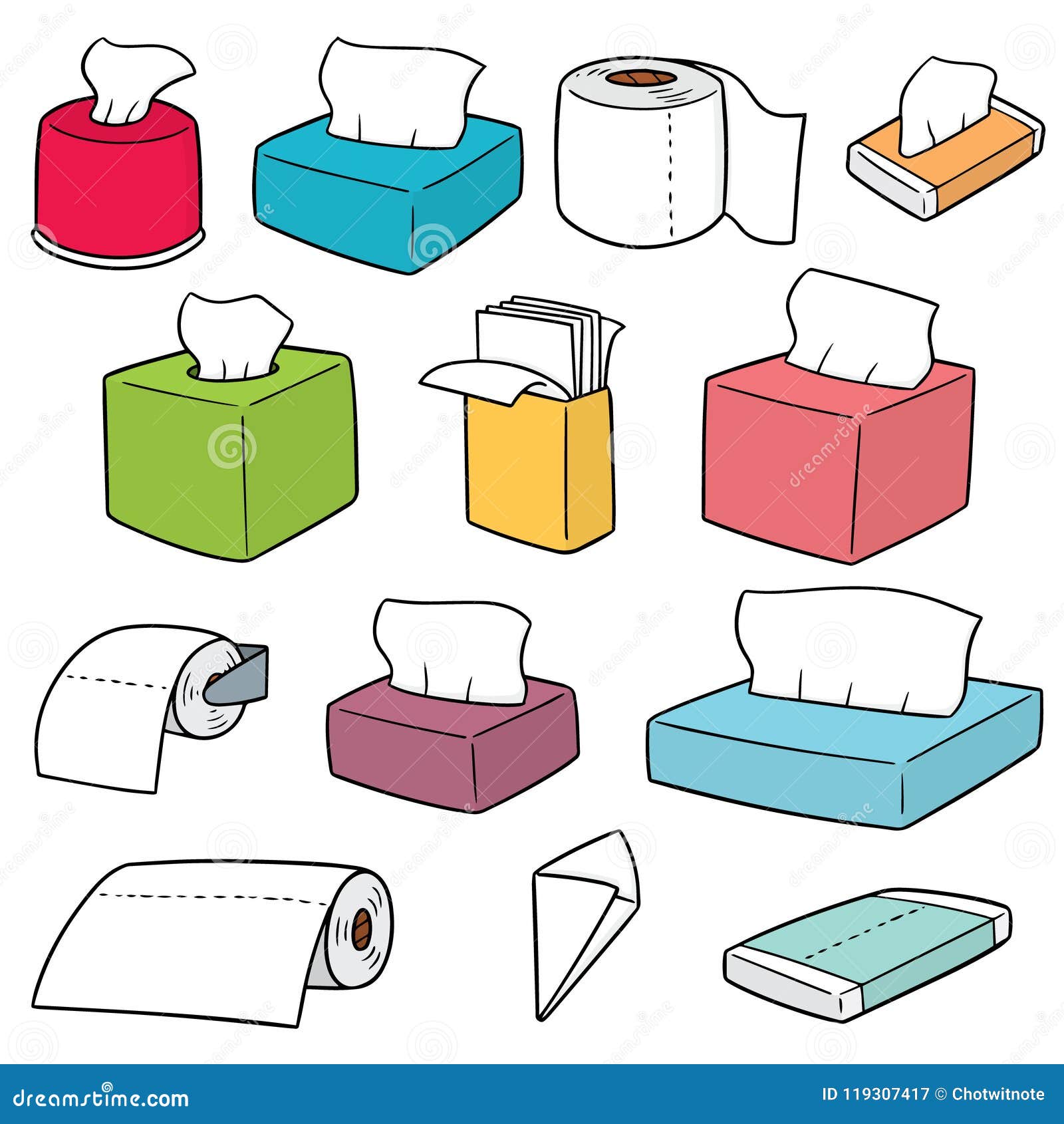 Vector Set of Tissue Papers Stock Vector - Illustration of clean ...