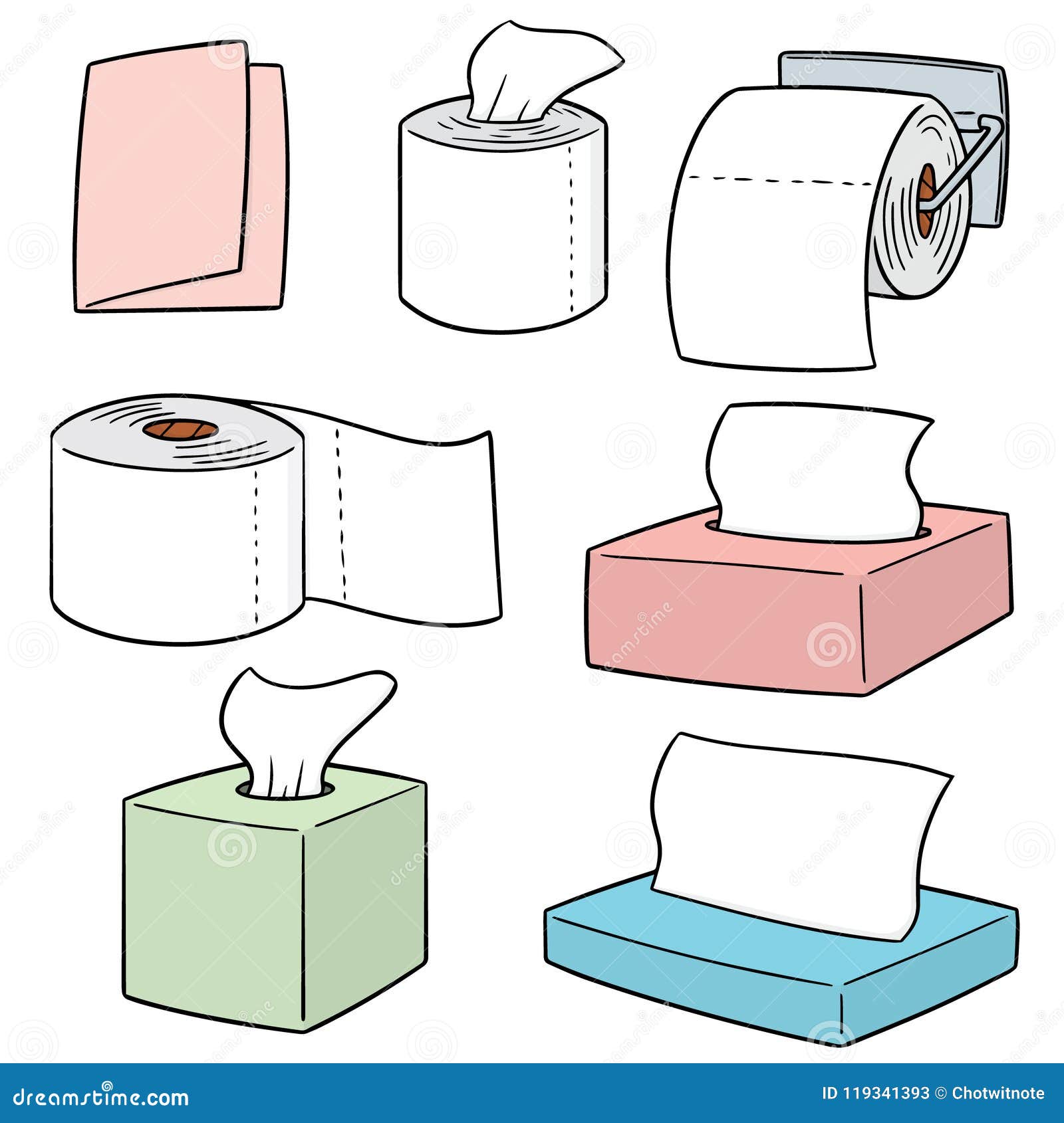 Vector Set of Tissue Papers Stock Vector - Illustration of soft ...