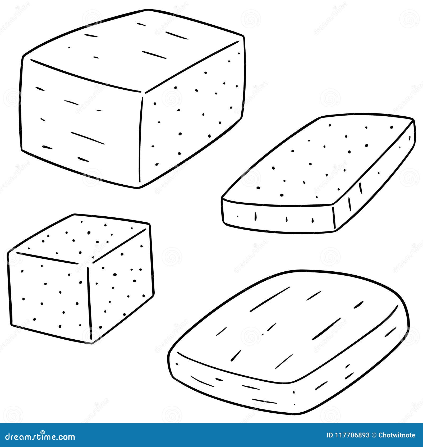 Vector set of tofu stock vector. Illustration of organic - 117706893