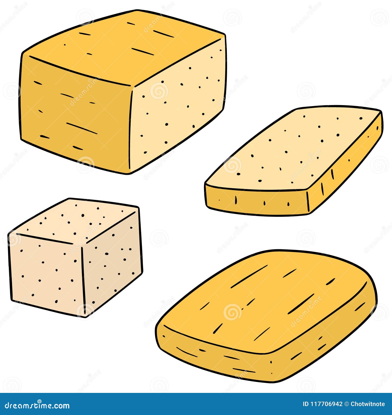 Vector set of tofu stock vector. Illustration of icon - 117706942