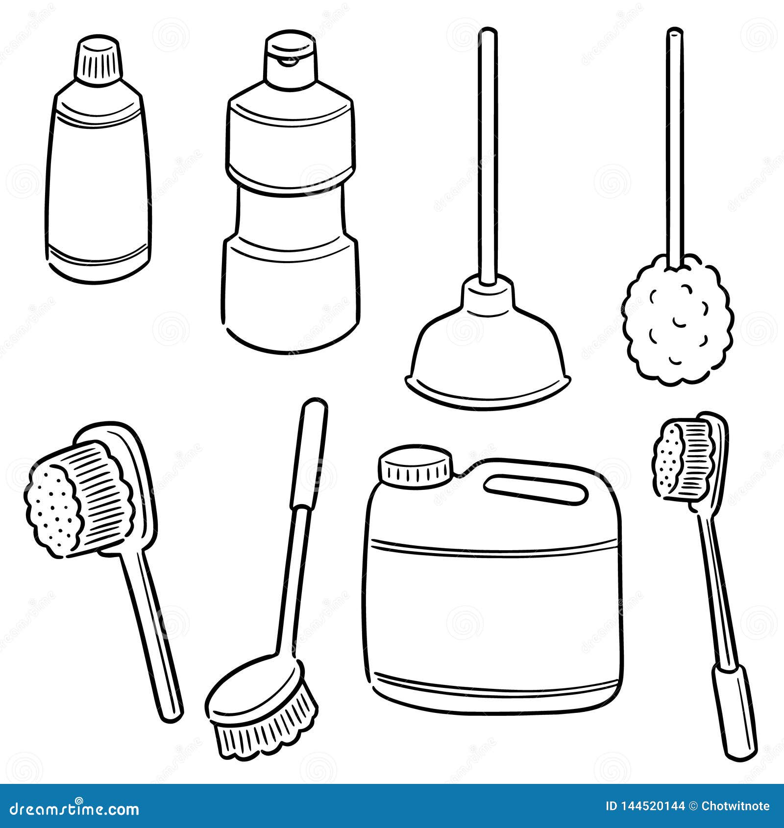 Vector Set of Toilet Cleaner Stock Vector - Illustration of bottle ...