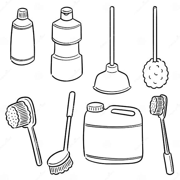 Vector Set of Toilet Cleaner Stock Vector - Illustration of bottle ...