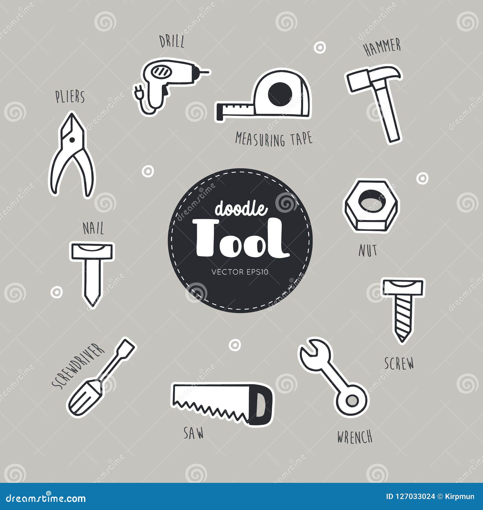 Vector Set of Tools Icons. Doodle. Stock Vector - Illustration of ...