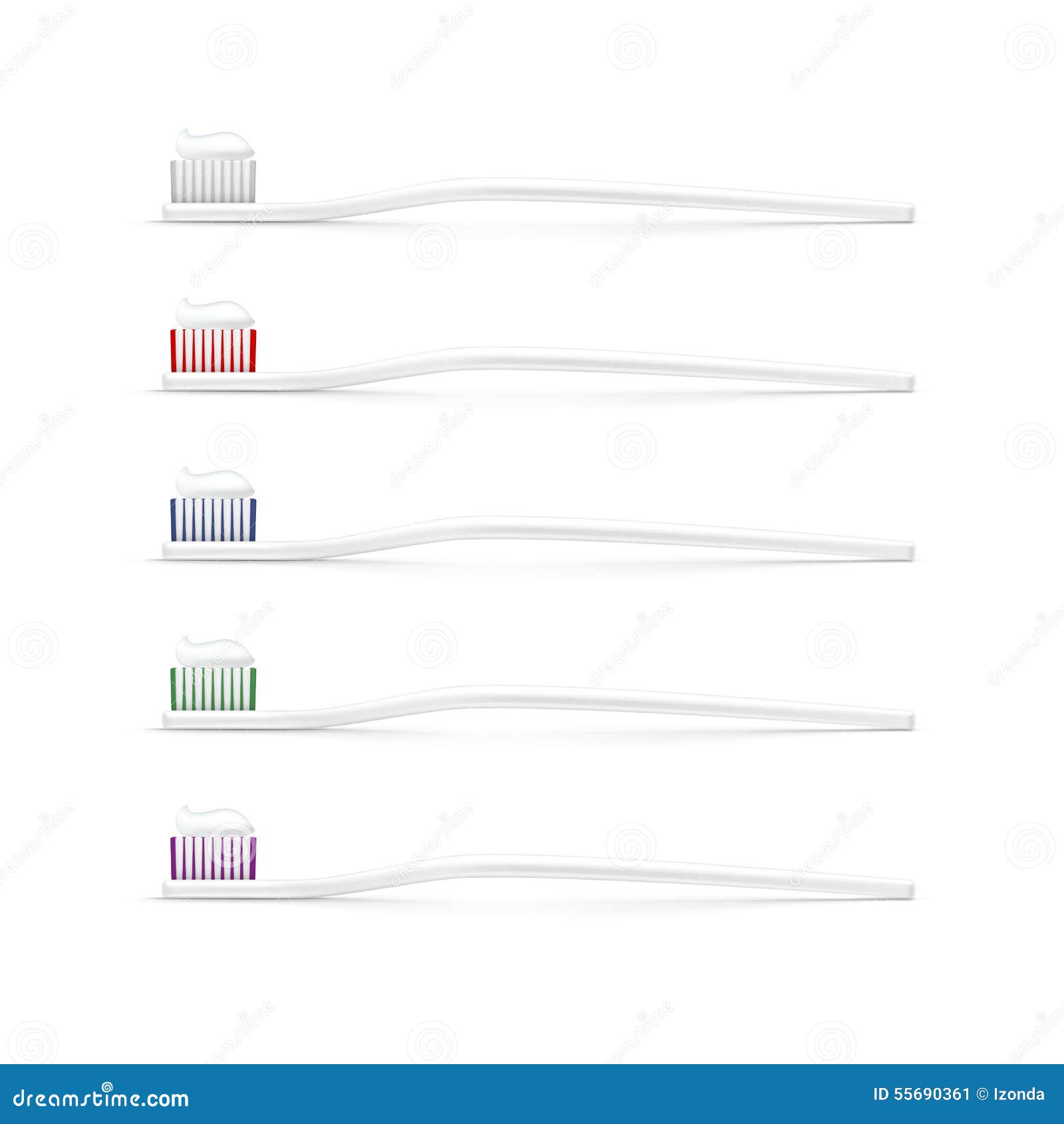 Vector Set of Toothbrushes Isolated on White Stock Vector ...